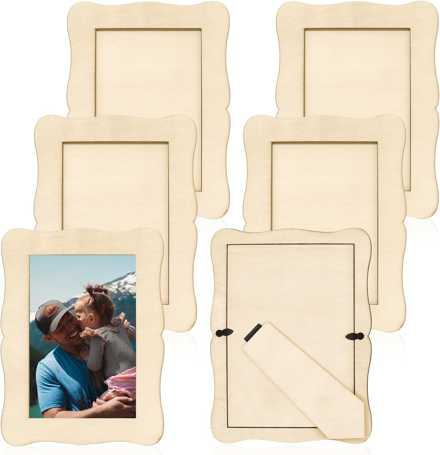 Amazon.com: Pack of 6 - Unfinished Solid Pine Wood Picture Frames For ...