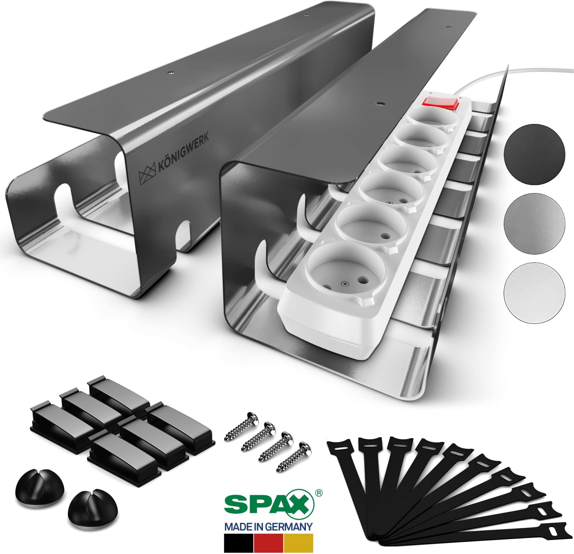 Albatros Kabelkanal Schreibtisch Schwarz Komplettset A ...