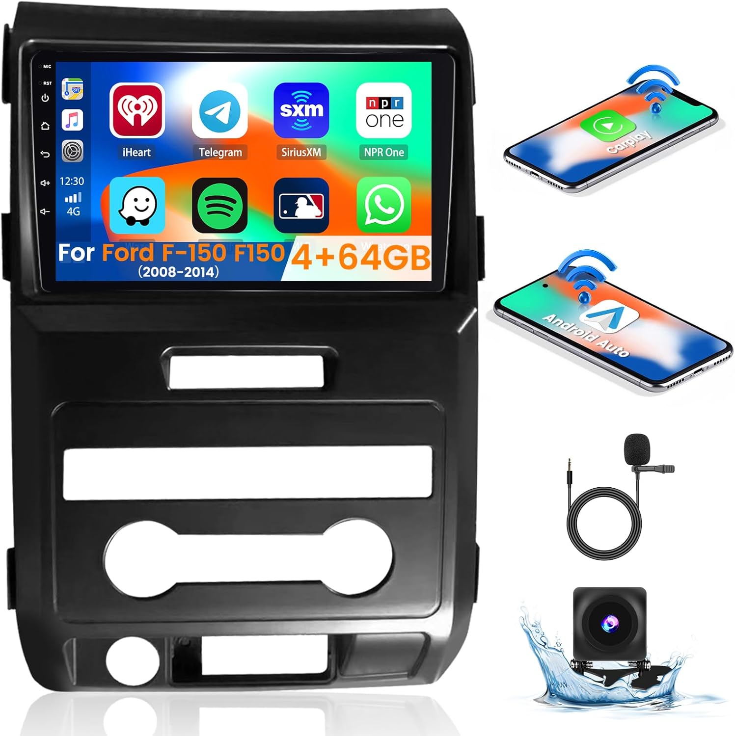 Amazon.com: Inefala 8 Core 4+64G Android 15 Radio de actualización estéreo para coche Ford F-150 ...