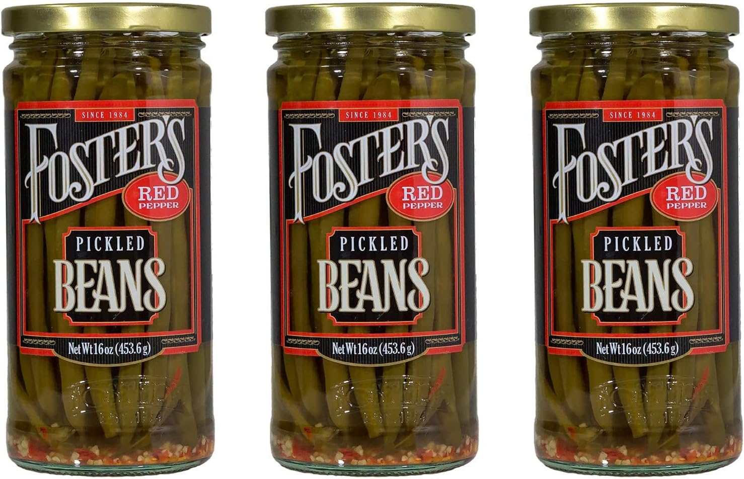 Amazon.com : Foster's Pickled Green Beans- Red Pepper- 16oz (2 Pack ...