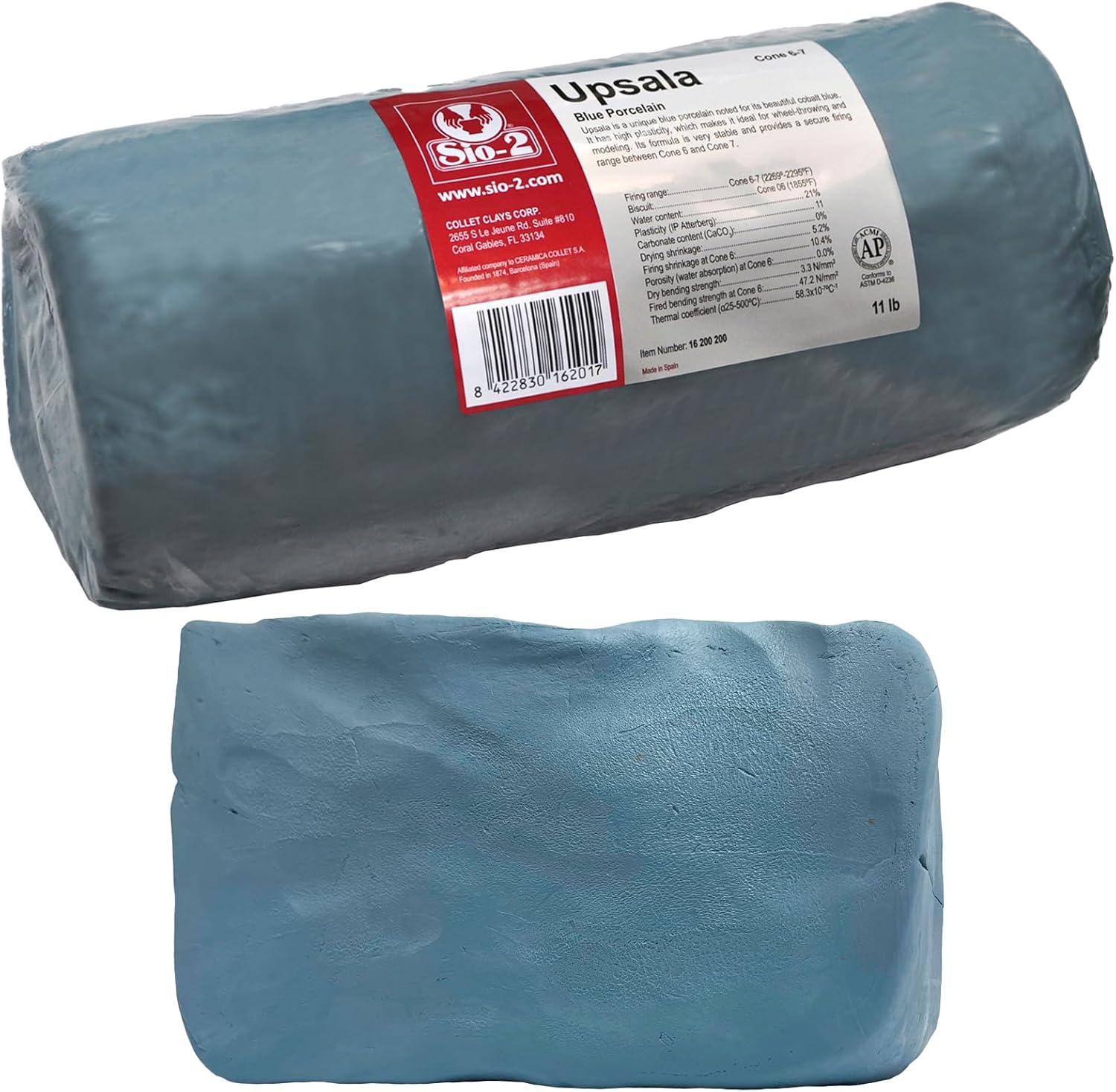 Amazon.com: SIO-2 Upsala Blue Porcelain Pottery Clay, 11 lb (5 kg ...