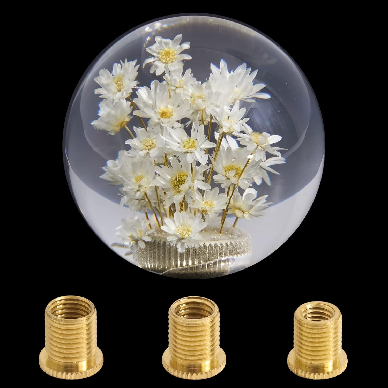 Amazon.com: Somusen 60MM Daisy Flower Resin Shift Knob Crystal Acrylic ...