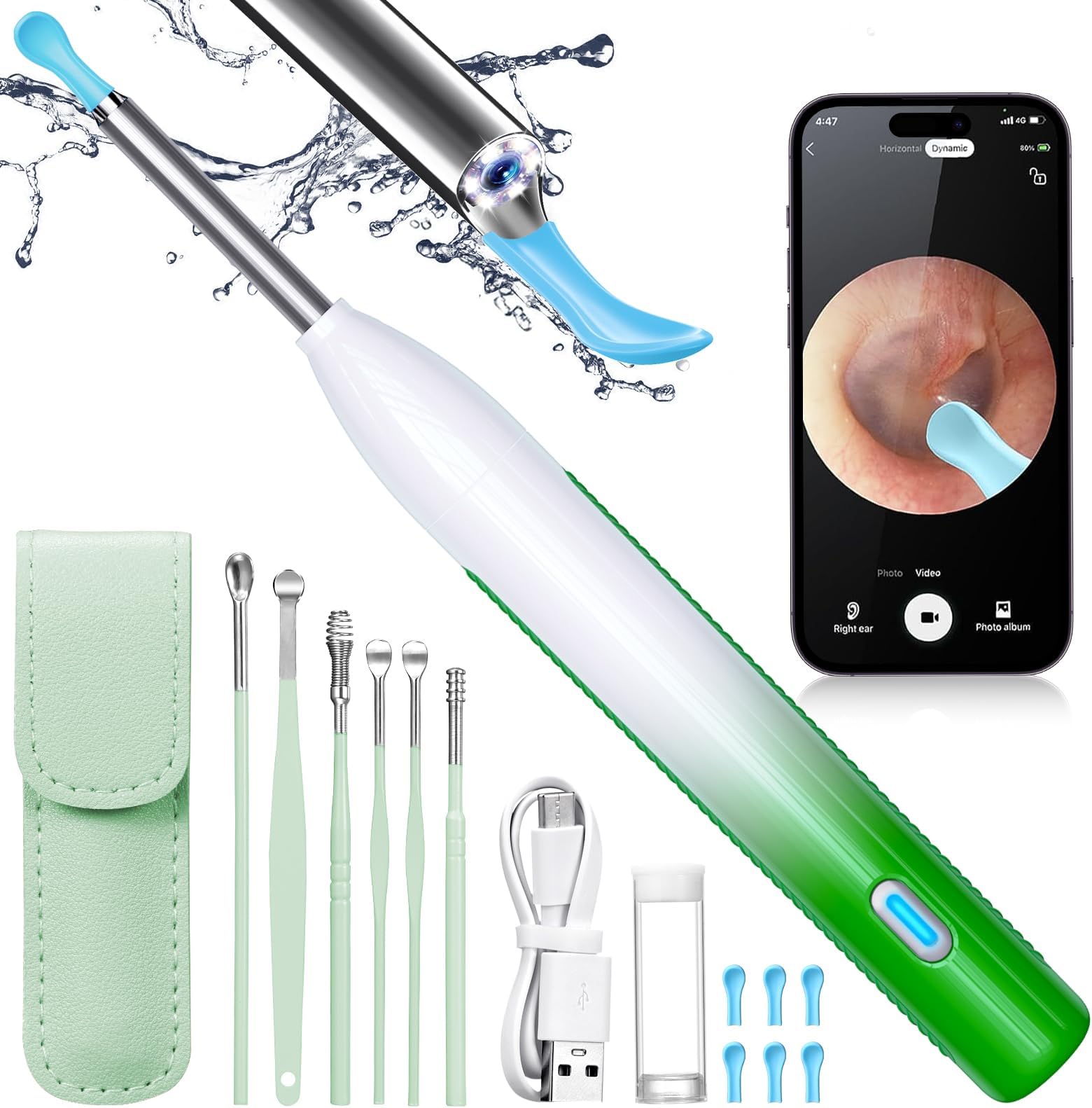 Amazon.com: YEOUEOZ Electric Ear Wax Removal Tool, Ear Camera with 1920 ...