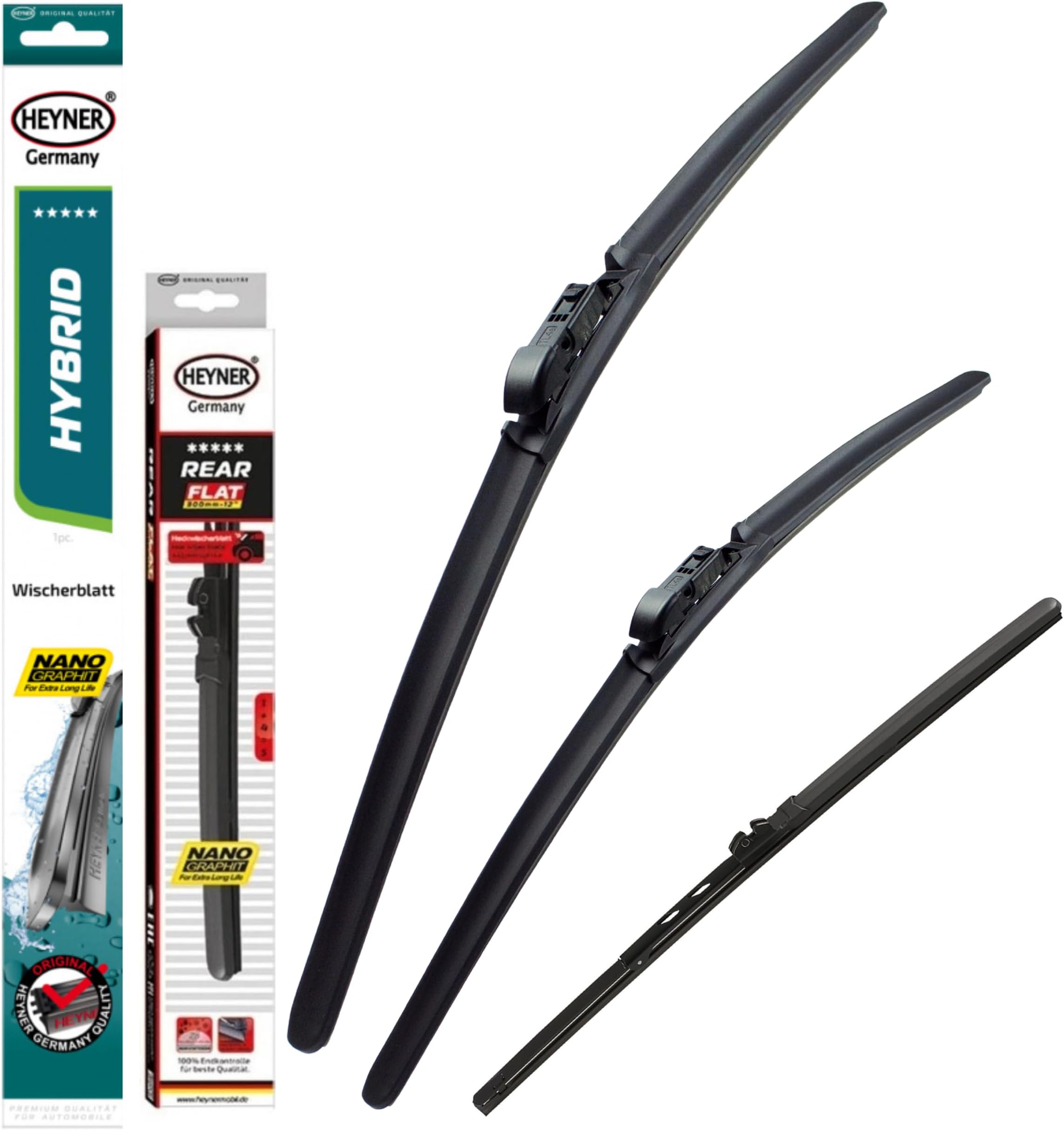 Heyner Fits: Audi Q5 2017-onwards Full Set Hybrid Wiper Blades Front ...