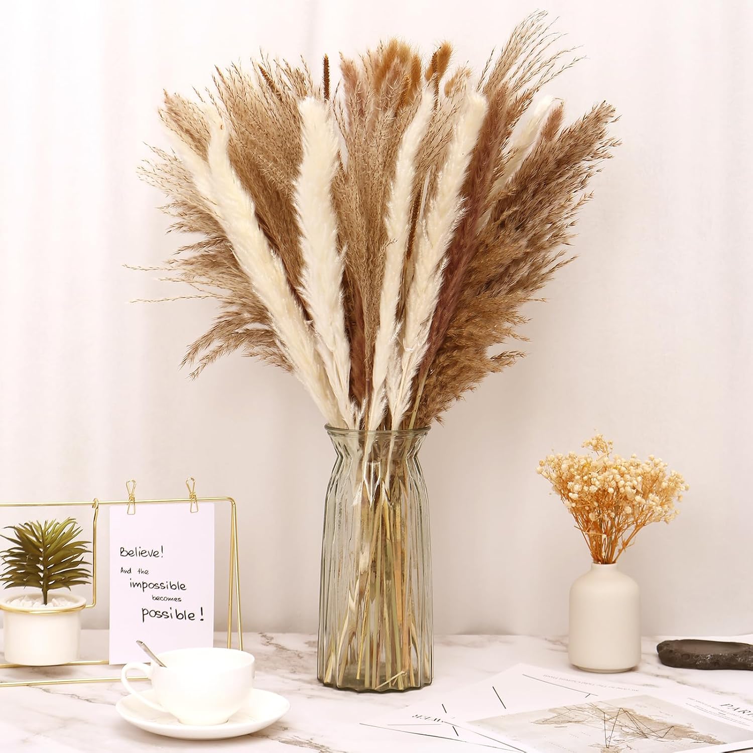 Amazon.com: Kandishiex US 120Pcs Dried Small Reeds Set for Vase Natural ...