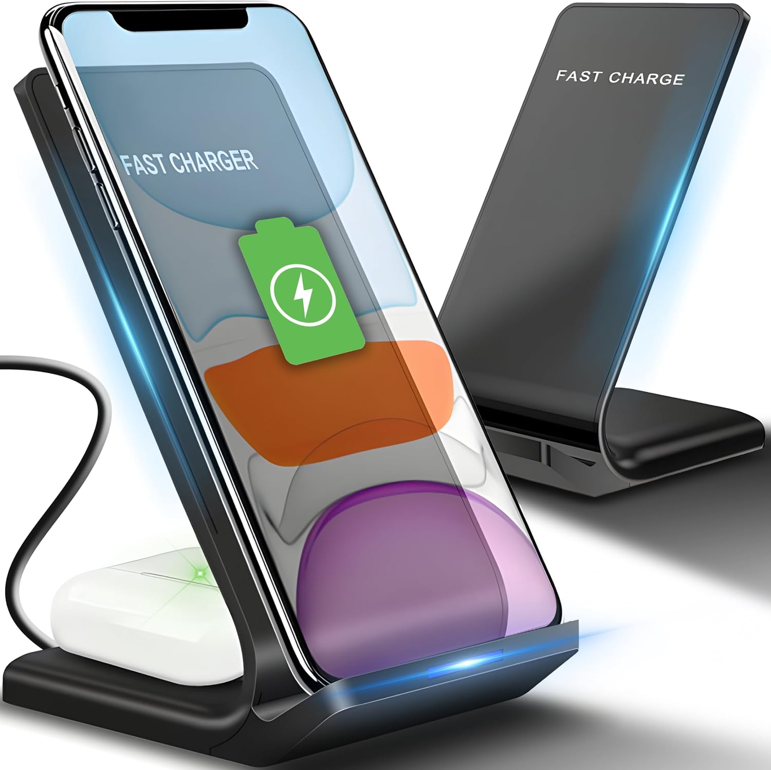 Retoo Chargeur Induction Stand 10W sans Fil Fast - Station de Charge ...