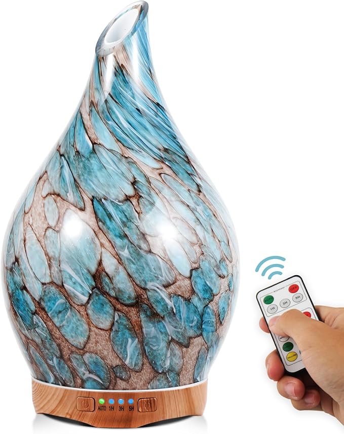 Amazon.com: Porseme 280ml Essential Oil Diffuser Glass Color Changing ...