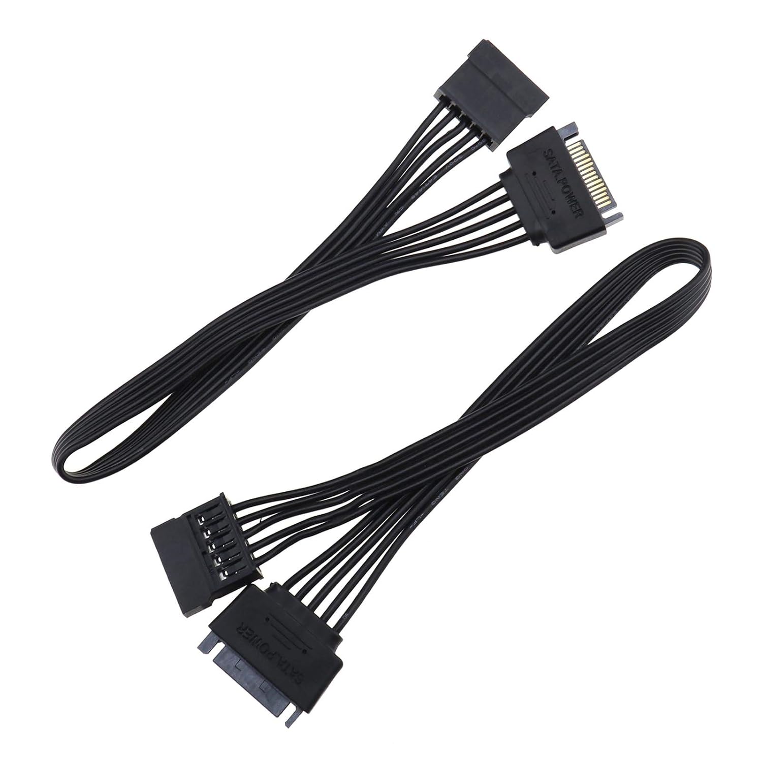 SING F LTD 2Pcs 15 Pin SATA Power Extension Cable Male to Female Hard ...