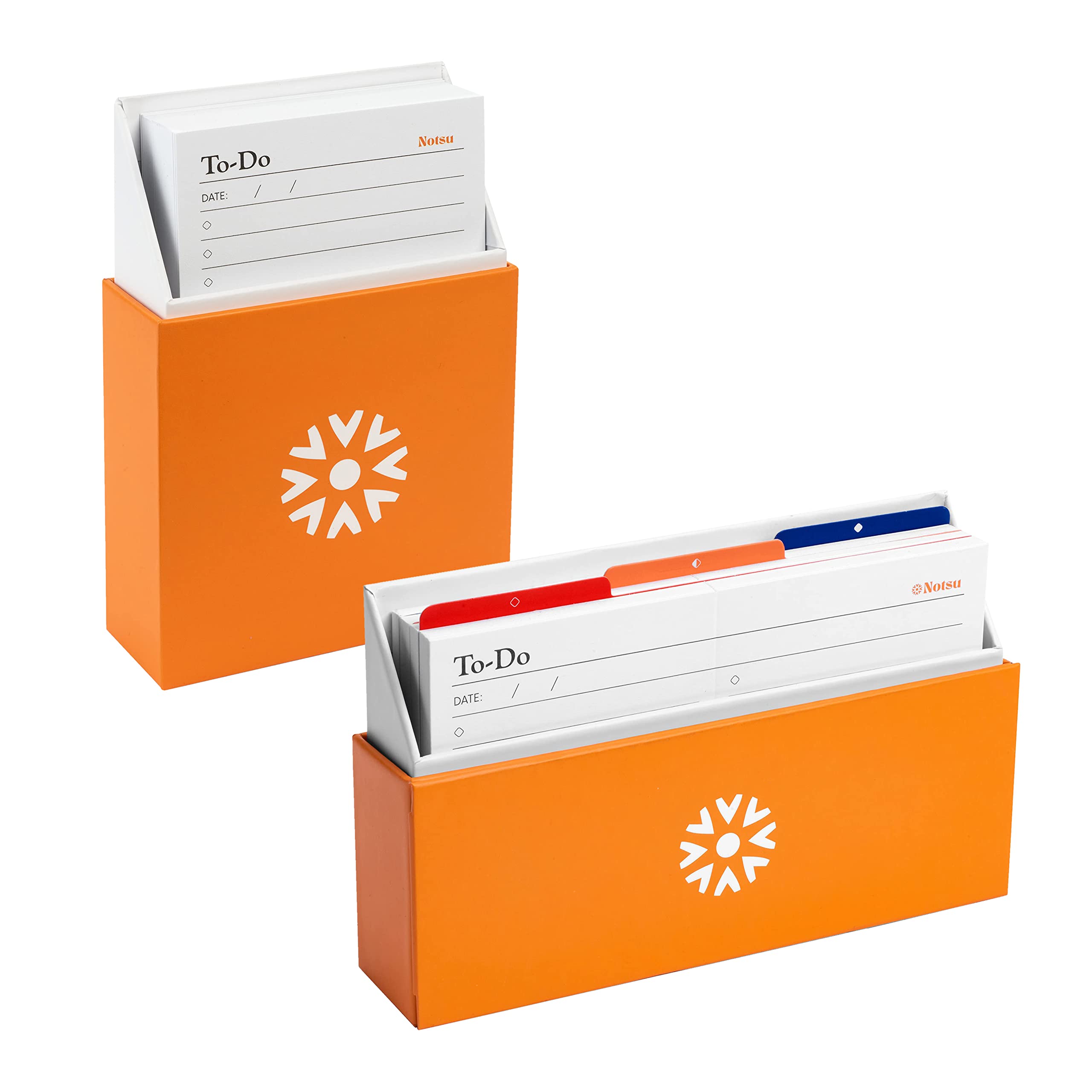 Amazon.com : Notsu Index Card Cases with 50 to-Do List Cards in Each Case | Scored Cards, Tabbed ...
