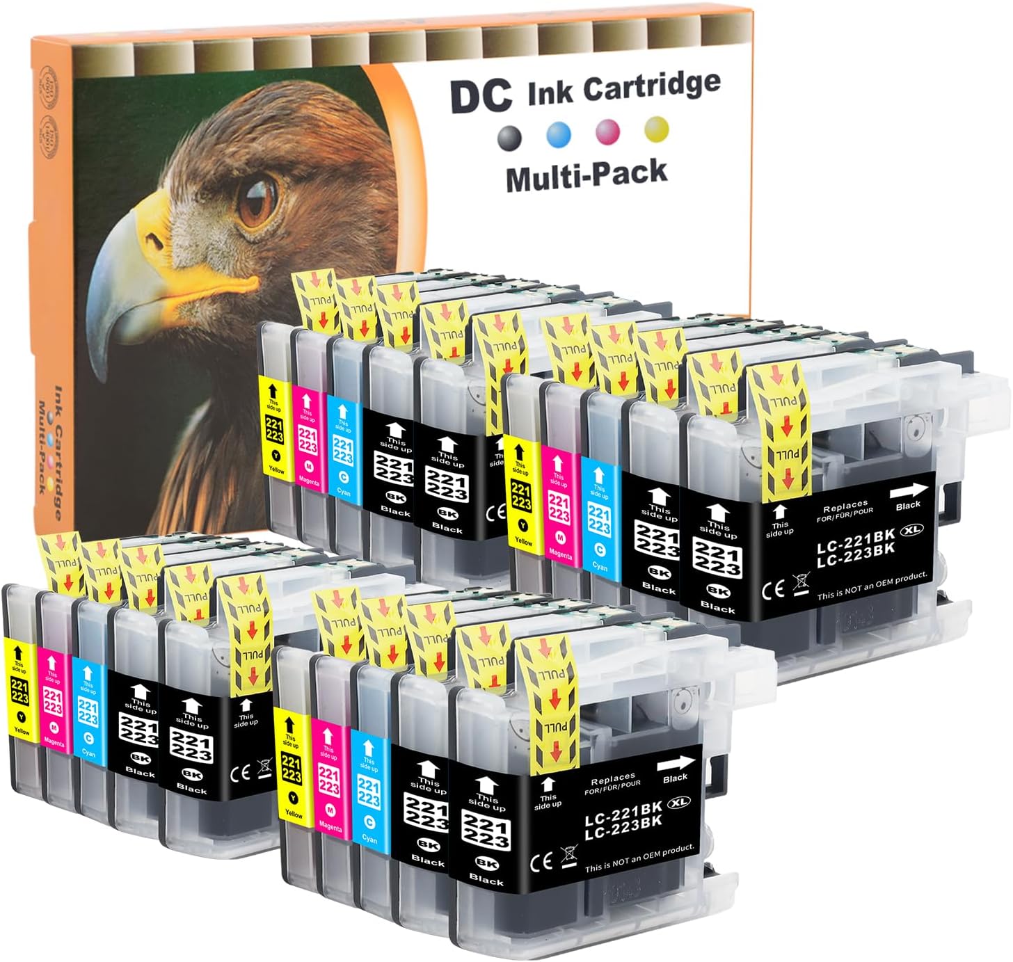 D&C 20x Cartouches d'encre pour Brother LC-221 LC-223 Compatible avec ...