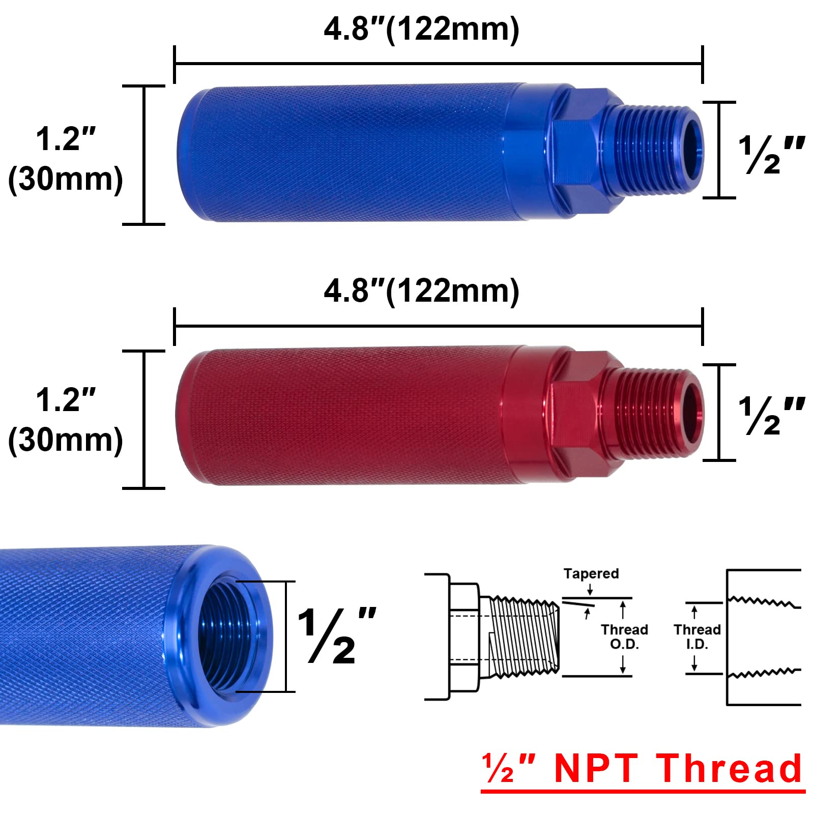 Snapklik.com : Glad Hand Handles Anodized Aluminum Gladhand Grips Glad ...