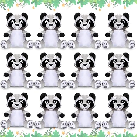 Amazon.com: Seenelling 12 Pieces Raccoons Plush Toy Stuffed Animals 6 ...