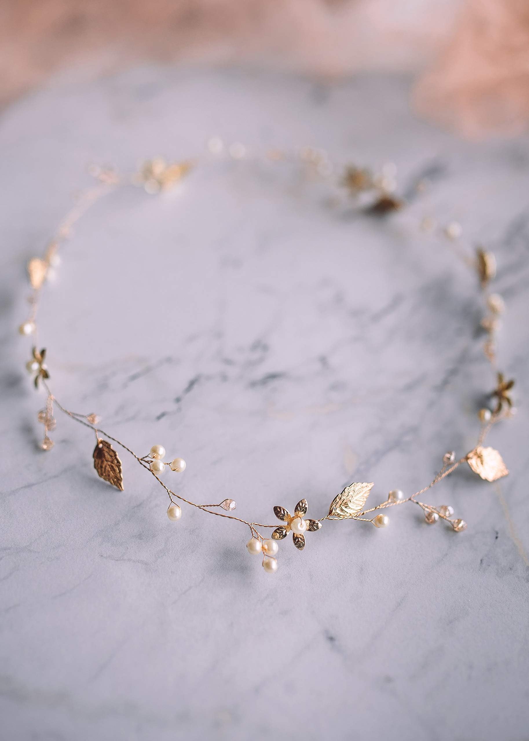 Amazon.com : Yean Wedding Headband Gold Leaf Bridal Headpieces for ...