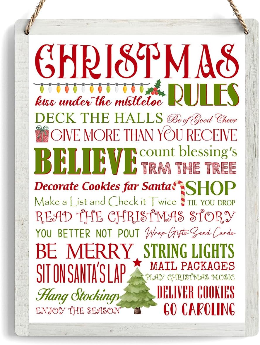 Amazon.com: Christmas Signs For Front Door Porch Room, Christmas ...