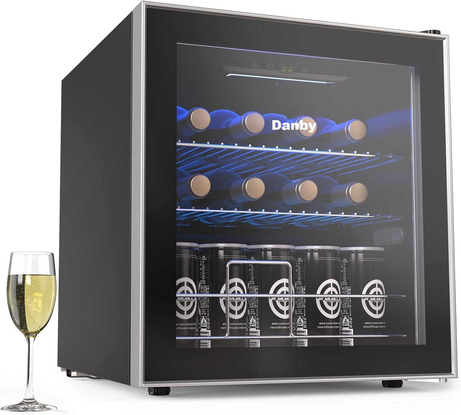 Danby USA 55 L Inverter Toughened Glass Door Mini Fridge with LED ...