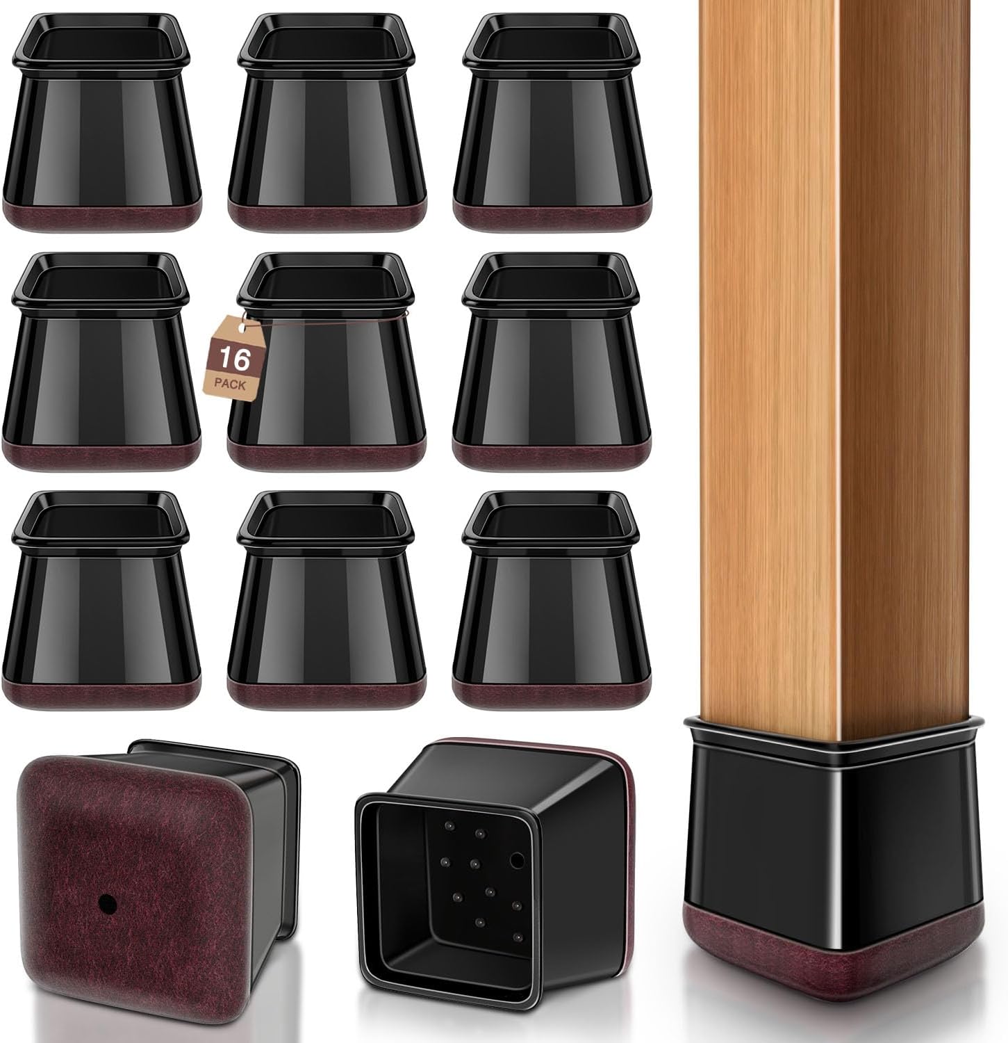 YOZON Chair Leg Floor Protector Chair Leg Protectors for Hardwood ...