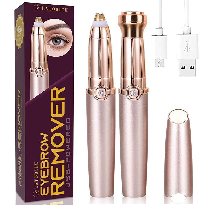Amazon.com: Eyebrow Trimmer, Rechargeable Eyebrow Hair Remover, 2 in 1 ...