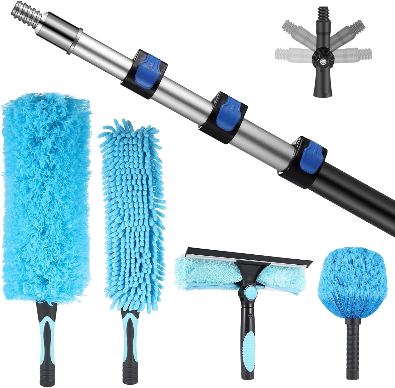 High Reach Duster for Cleaning with 3.7-12(1.1-3.5m) ft Extension Pole ...