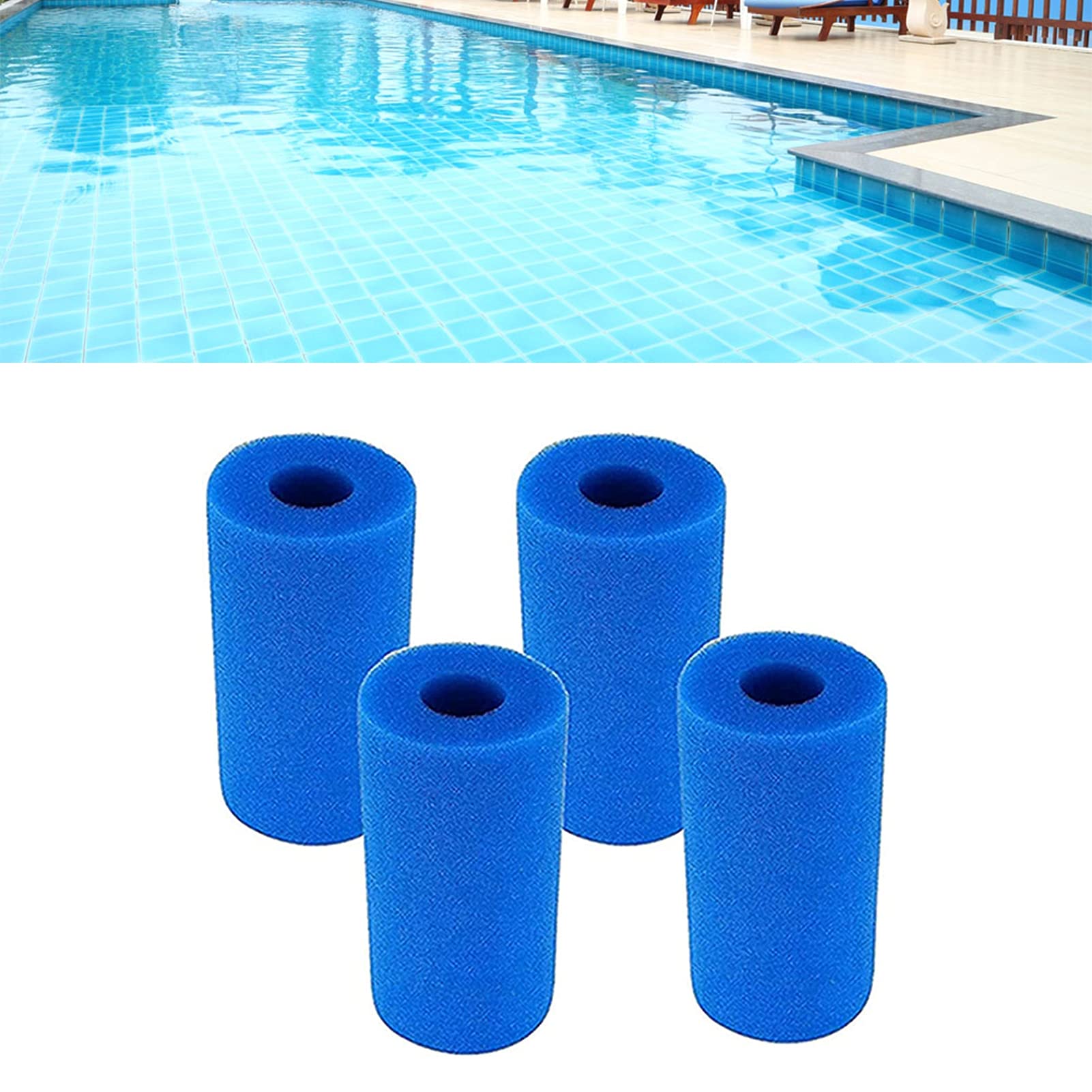 YHMX Swimming Pool Sponge Filter, 4 Pcs Filter Cartridge Sponge ...