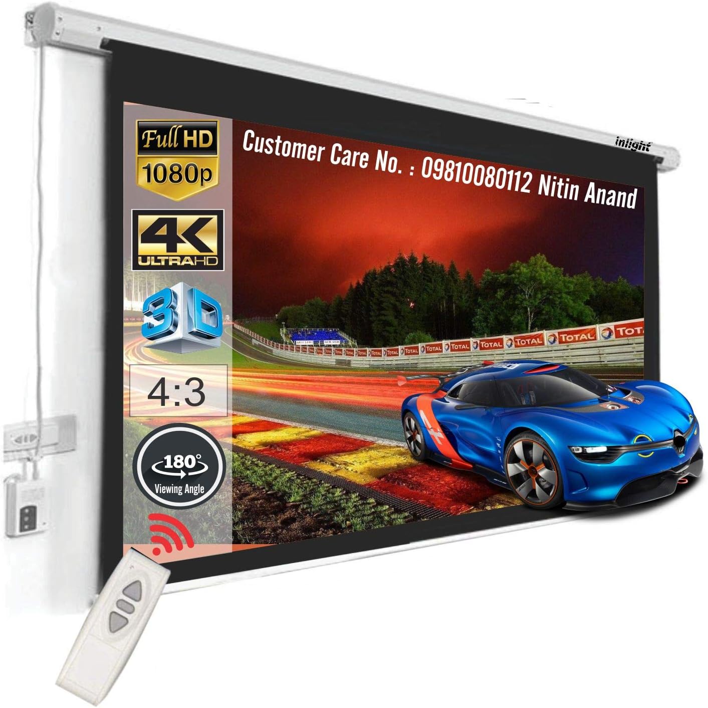 ezCinema Projector Screen 120 inch Diagonal UHD-3D-4K Ready Technology ...