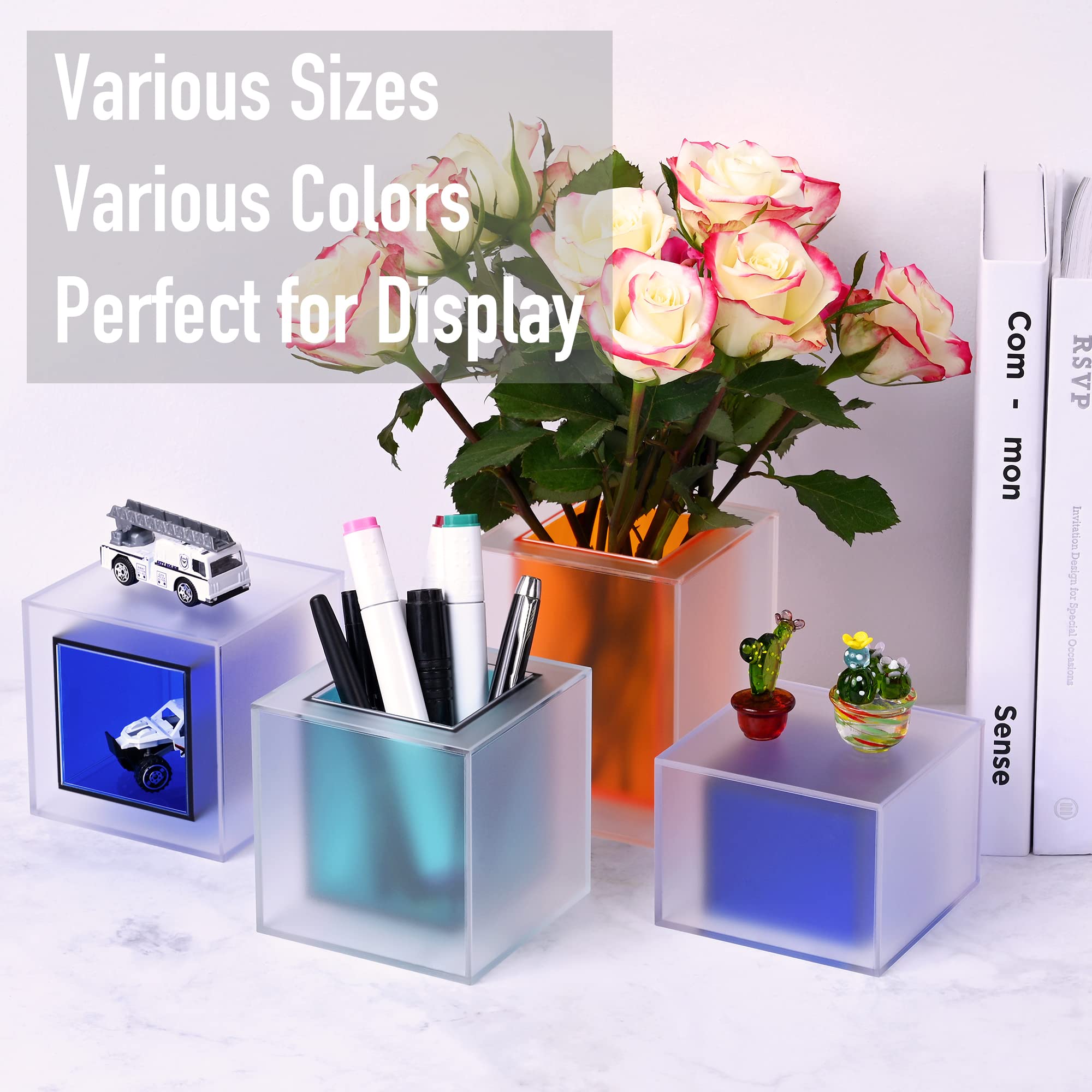 Snapklik.com : DECORANY Acrylic Display Cubes 3 Pcs Acrylic Rectangle ...