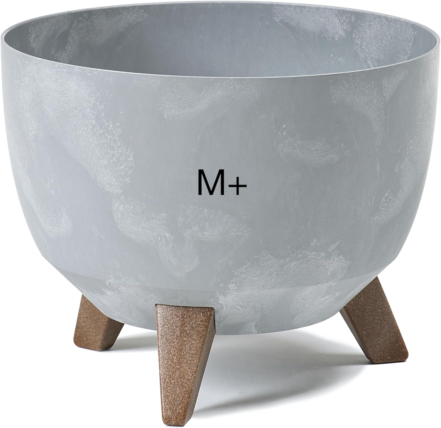 Blumentopf mit Füßen aus Kunststoff, Schale Rund Betonmuster (Grau, M+ 33cm): Amazon.de: Garten