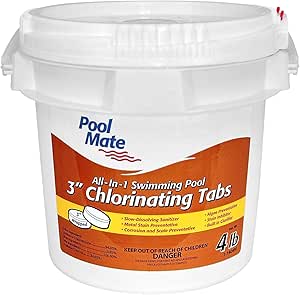 Amazon.com: Pool Mate 4-Pounds All-in-1 Swimming Pool 3 Inch Chlorinating Tabs, Chlorine Tablets ...