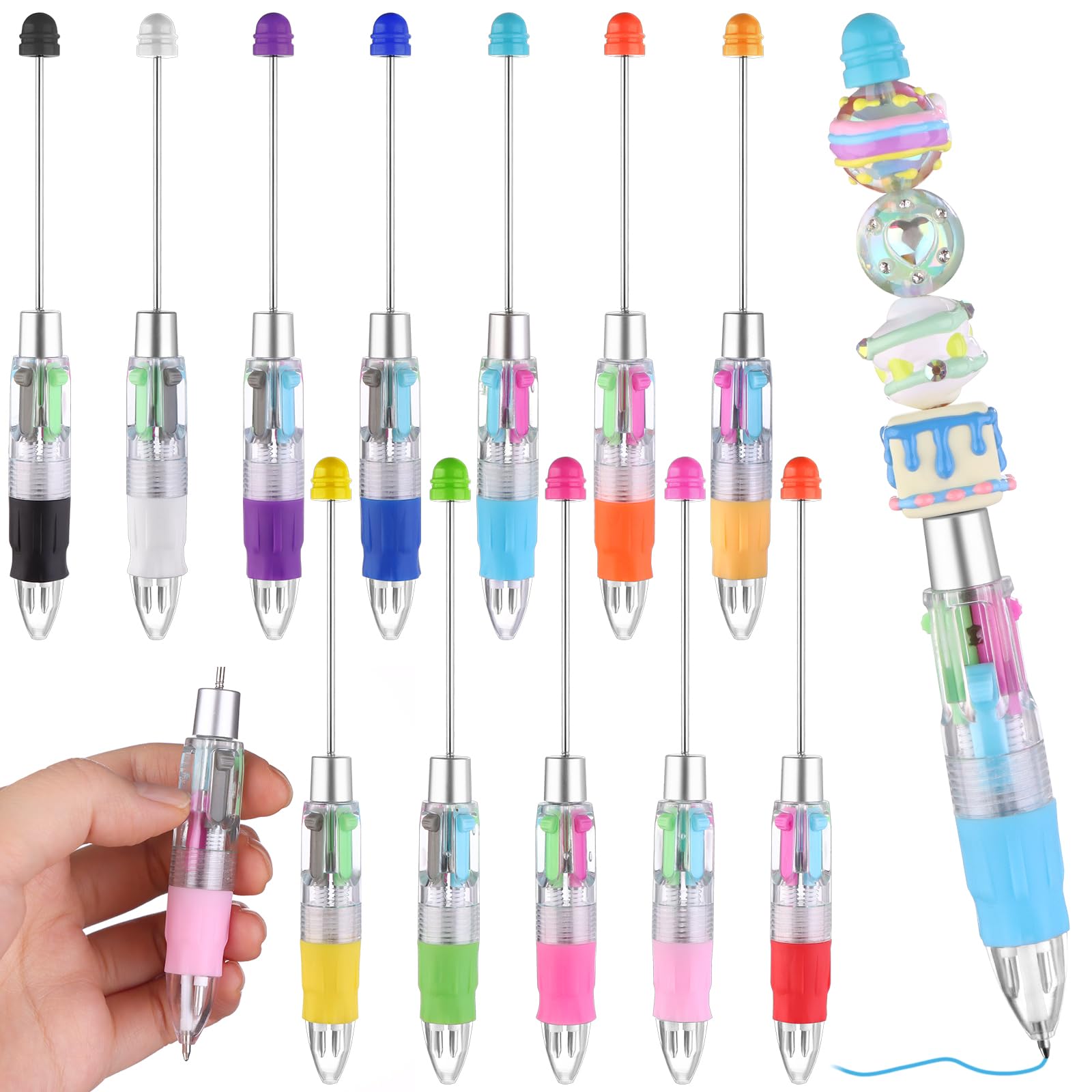 Amazon.com : craftshou 12 Pcs Multicolor Pen in One Beaded Pens ...
