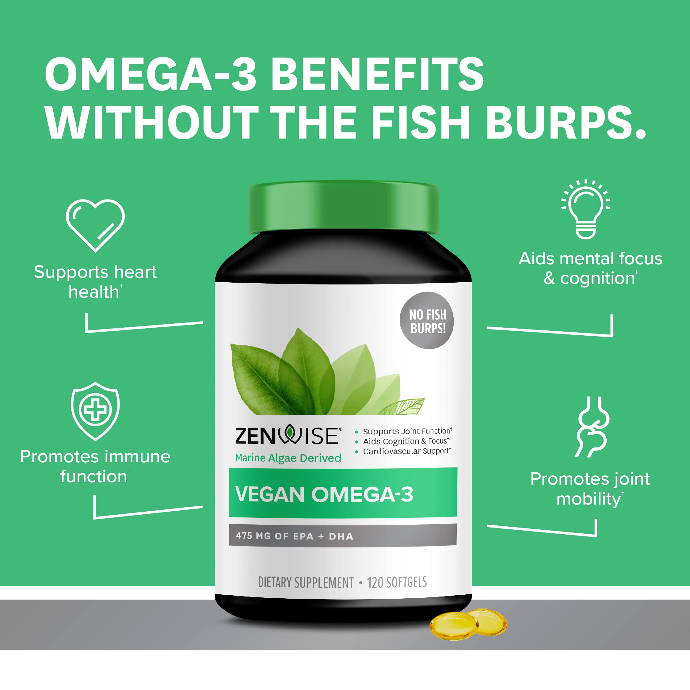 Zenwise Vegano Omega-3 a base de aceite de pescado a b...B074N5JZK8 ...