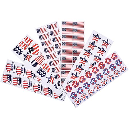 ArtCreativity Assorted USA Patriotic Stickers, 100 Sheets with Over ...