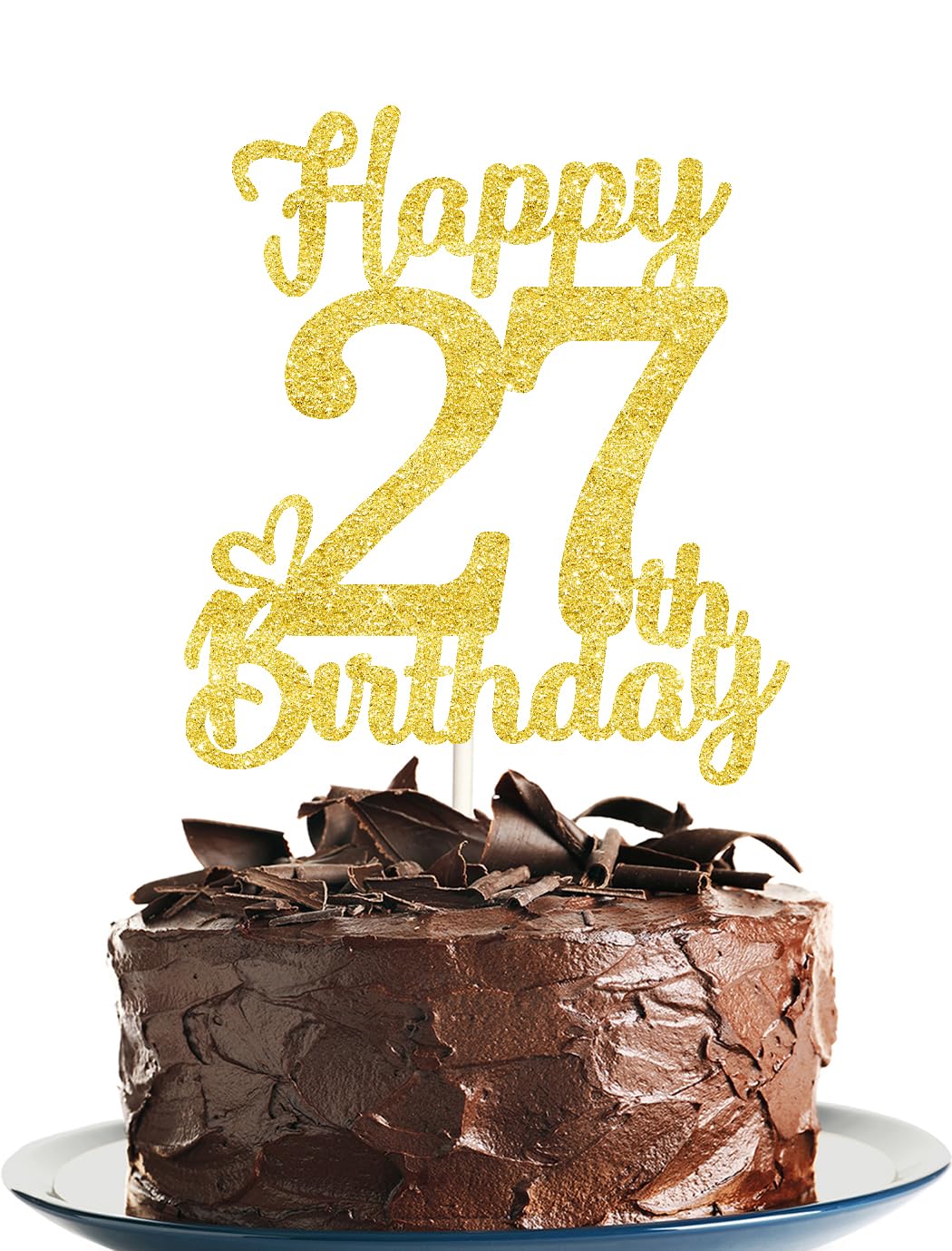 Snapklik.com : 27 Birthday Cake Toppers-Gold Glitter, 27th Cake Topper ...