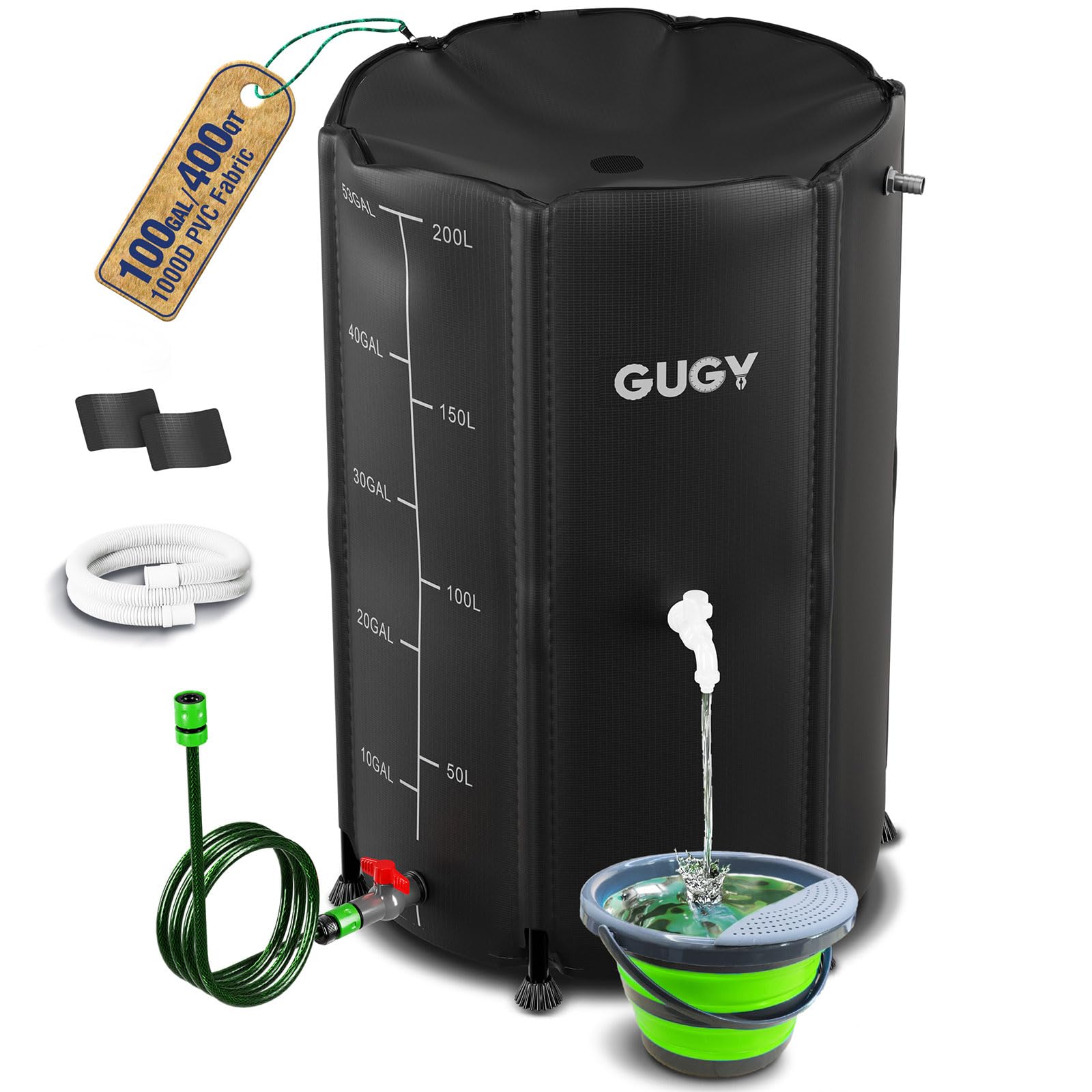 Amazon.com: GUGY Rain Water Collection Barrel - 53 Gallon Water Storage ...