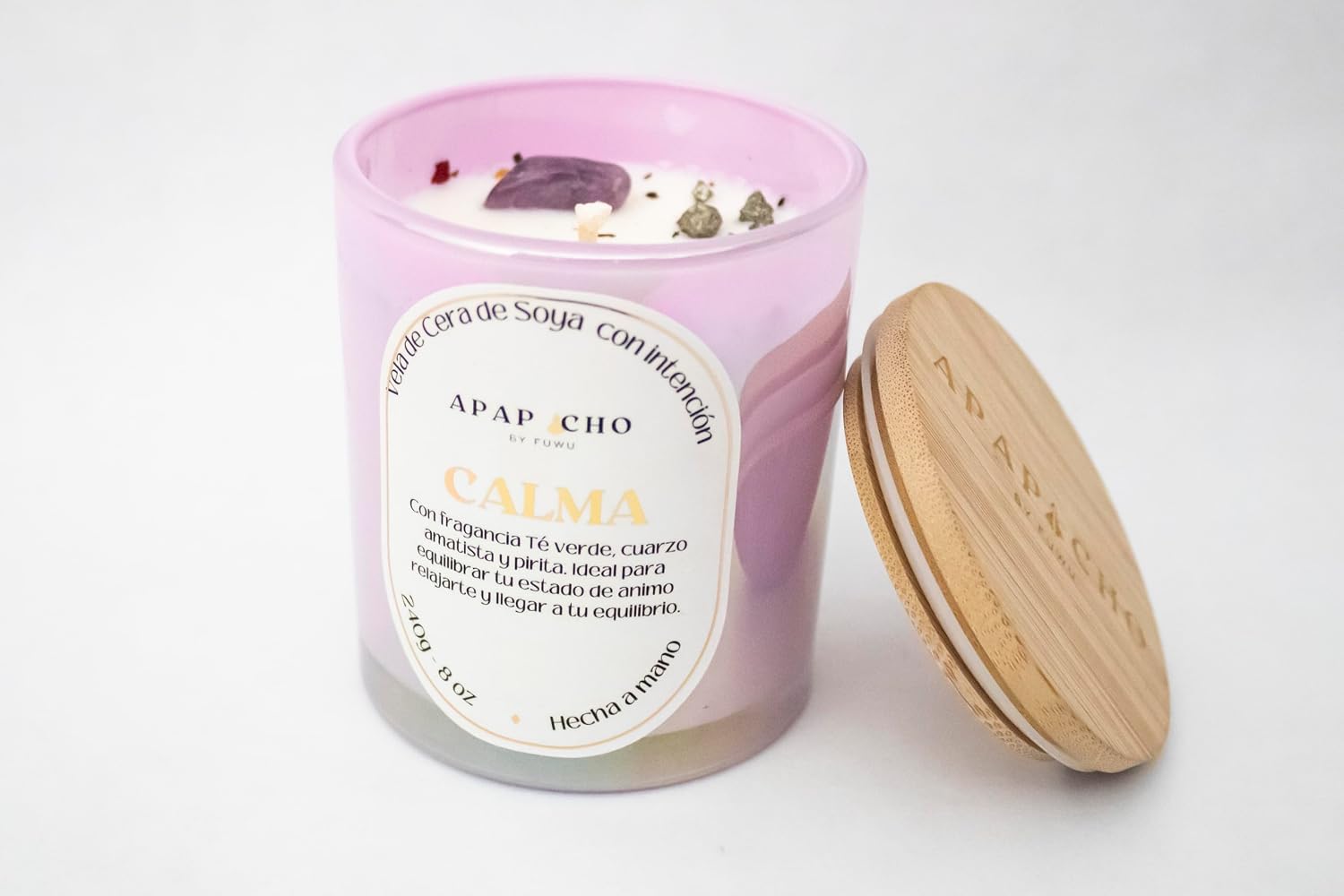 Fuwu, velas aromaticas relajantes de cera de soya con cuarzos naturales ...