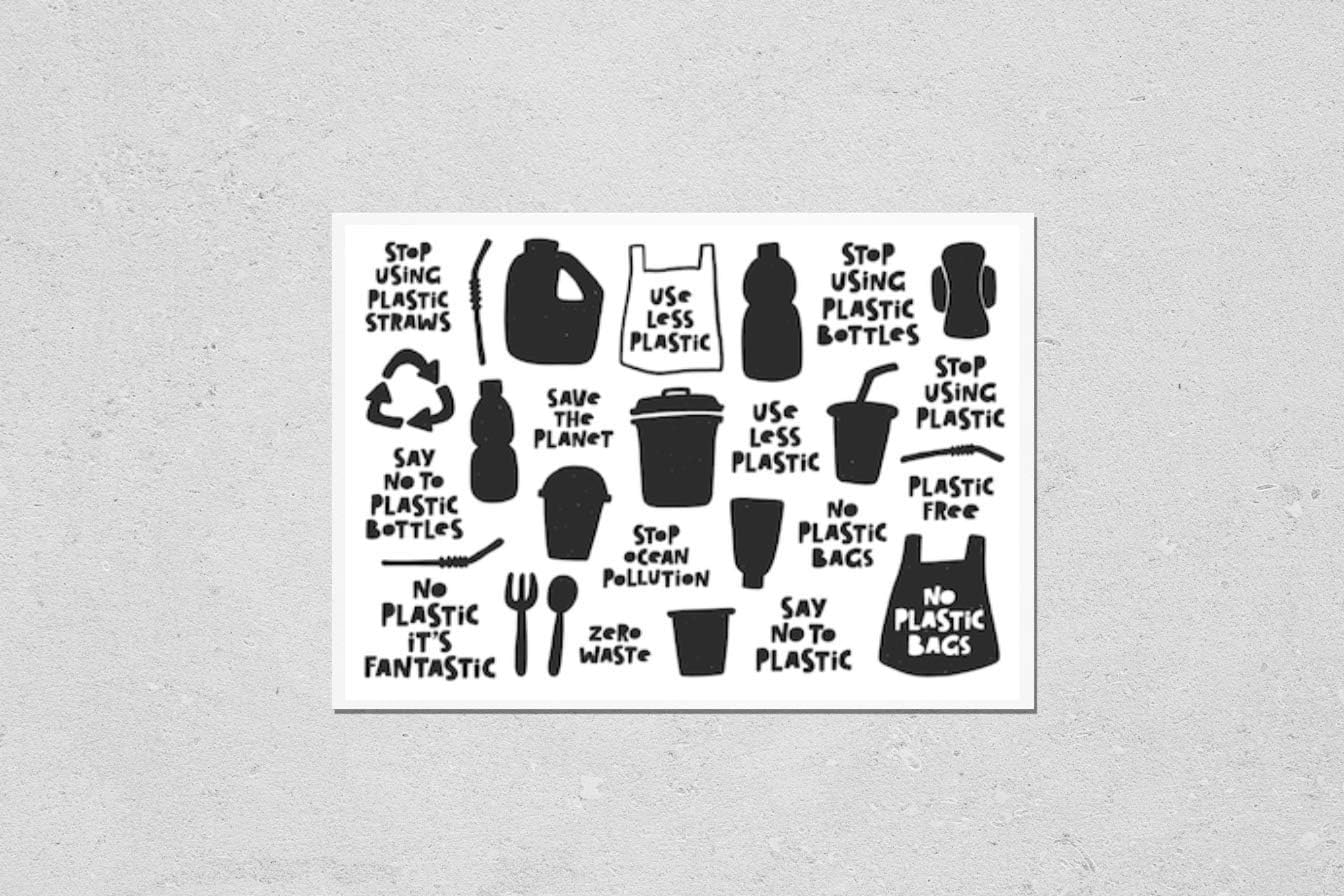 Amazon.com: Wall Art Poster Print of Stop Using Plastic. Motivational ...