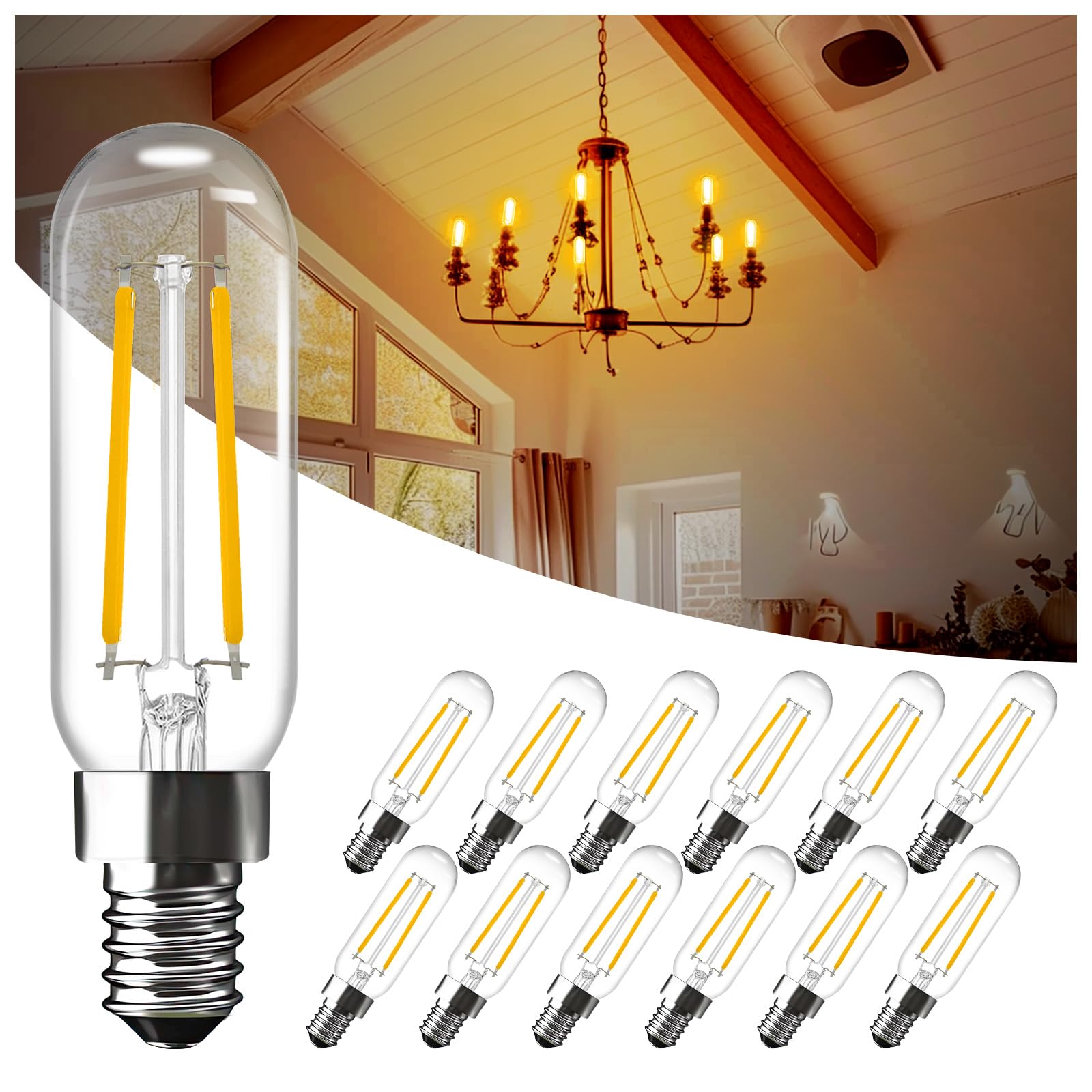 Amazon.com: DAYBETTER 12Pack T6 Light Bulbs Dimmable Tubular LED Bulb ...