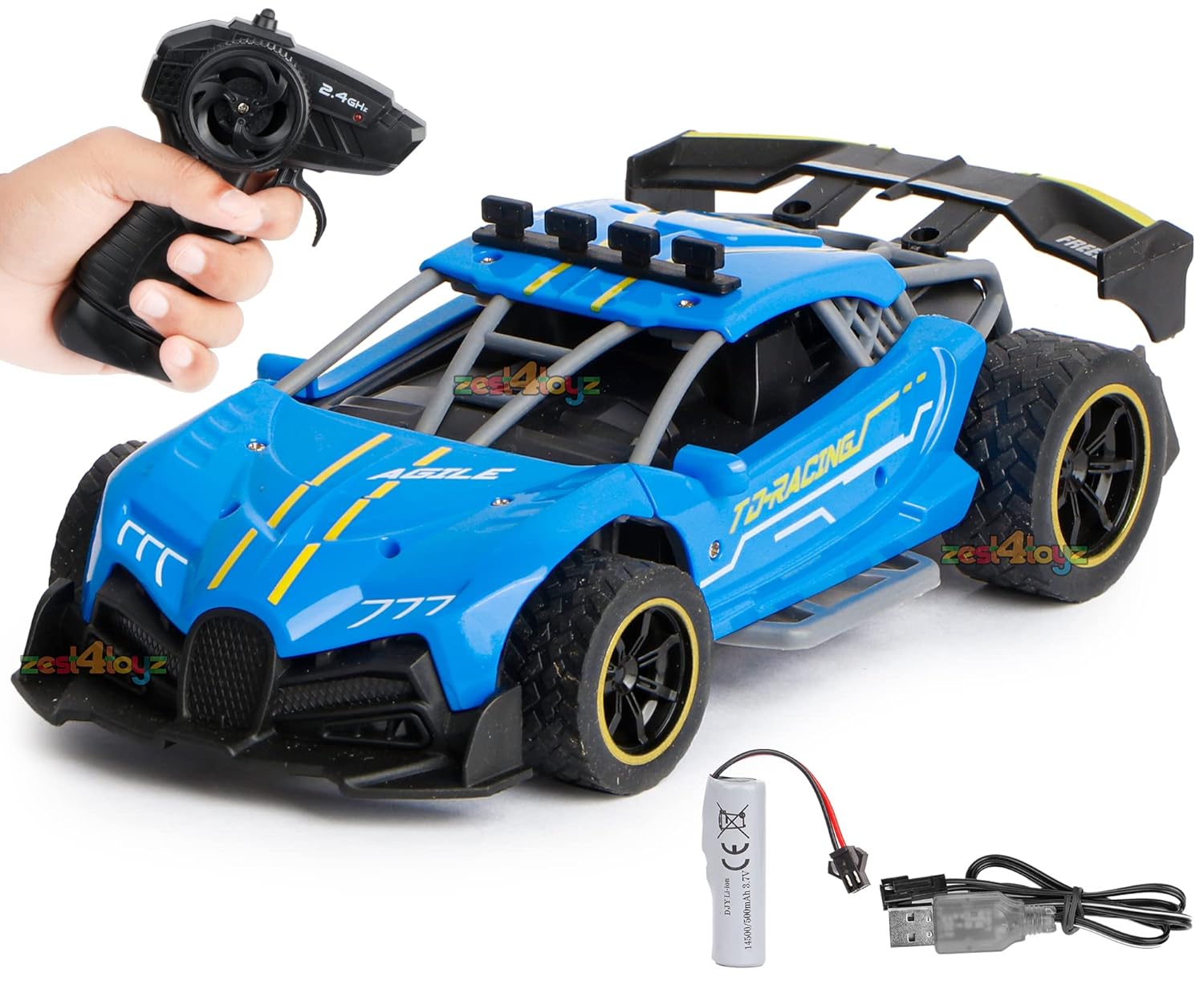 Zest 4 Toyz RC Cars Drift Racing Car High Speed Remote Control Toy for Kids USB Rechargeable 2 ...