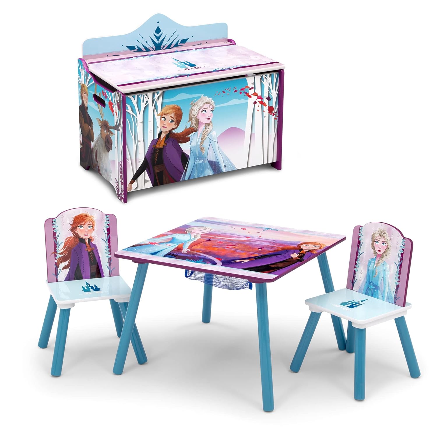 Amazon.com: Delta Children Frozen 4-Piece Playroom Set Includes Table ...