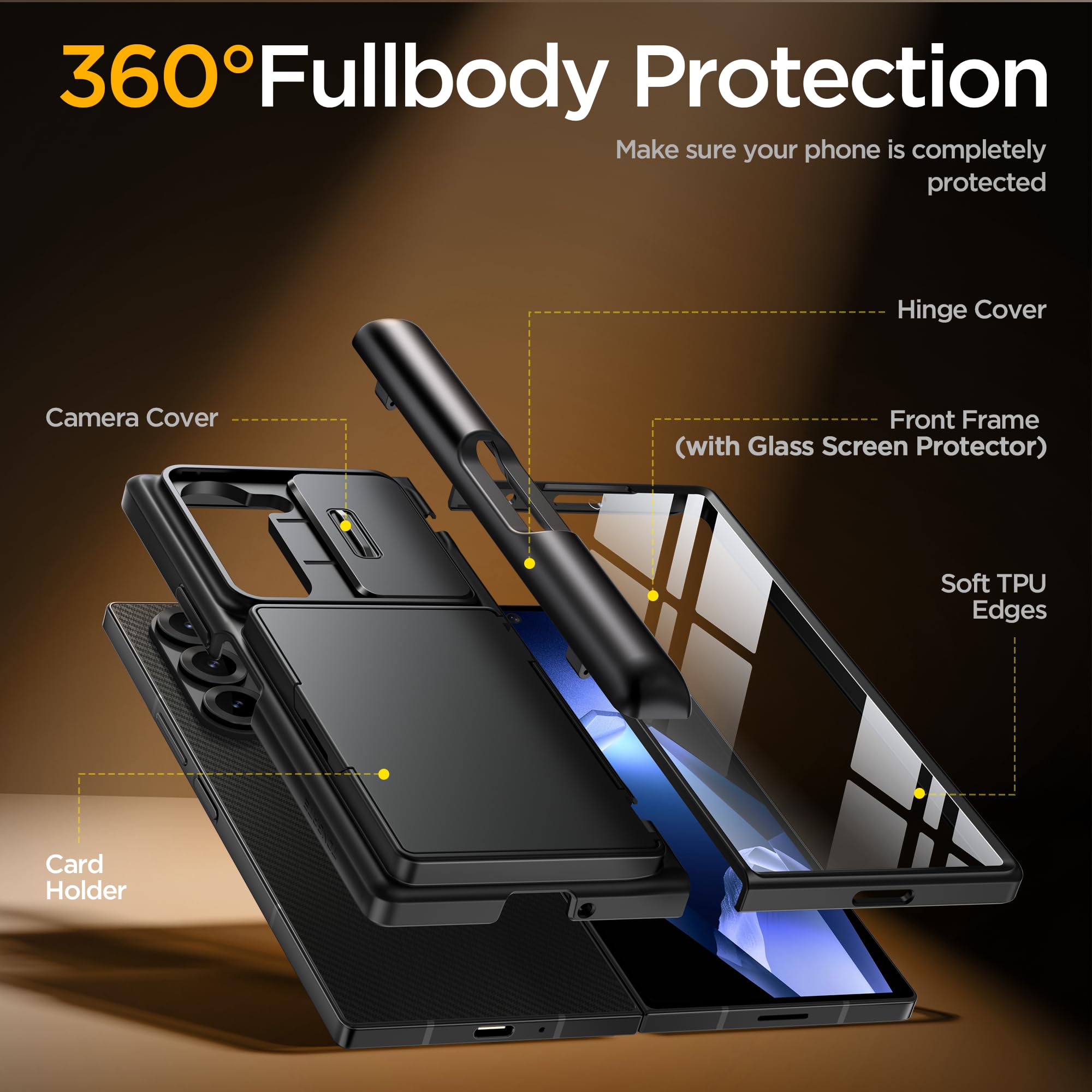 Amazon.co.jp: TONGATE for Z Fold 6 ケース、[カードホルダーとS