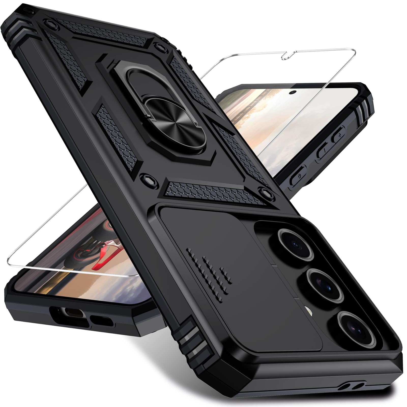 Amazon.com: Weycolor for Samsung Galaxy S25 Case with Camera Lens Cover ...