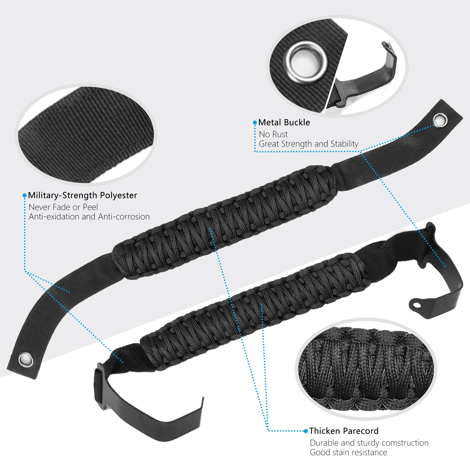 Snapklik.com : Sukemichi For 2024 Jeep Handles Grab, 4 Pack Paracord ...