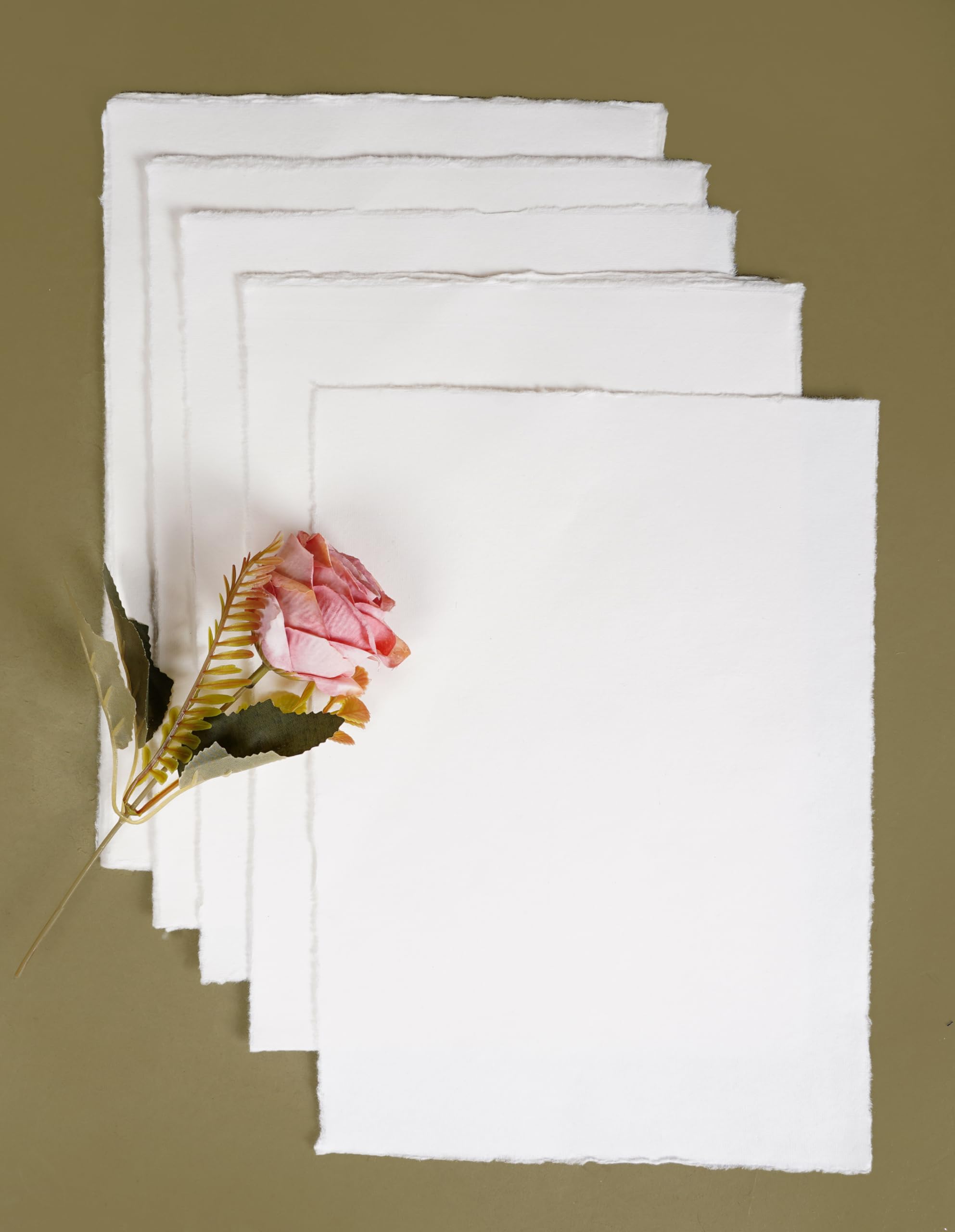 Handmade Watercolor Drawing Paper Ivory White Deckle Edge 150 GSM- (6 ...