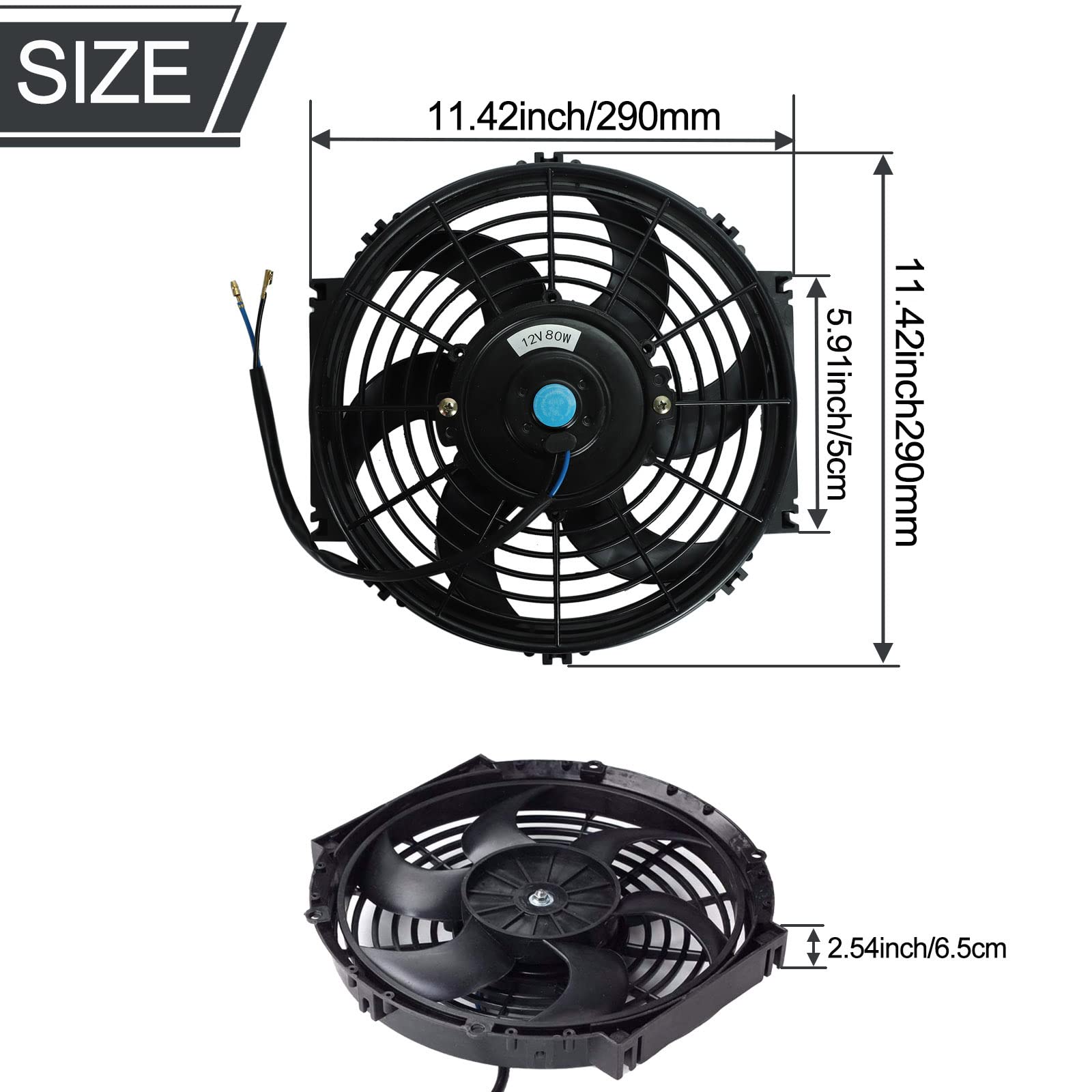 Snapklik.com : 10" Inch Slim Fan Push Pull Electric Radiator Cooling ...