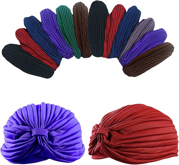 Dozen Pack- 12 Dark Colored Beautiful Turbans : Amazon.ca: Beauty ...