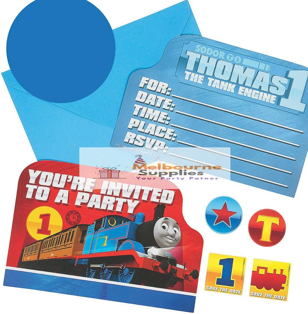 Amscan 491752 Thomas All Aboard 1st Birthday Postcard Invitations amscan-491752-thomas-all-aboard-1st-birthday-postcard-invitations