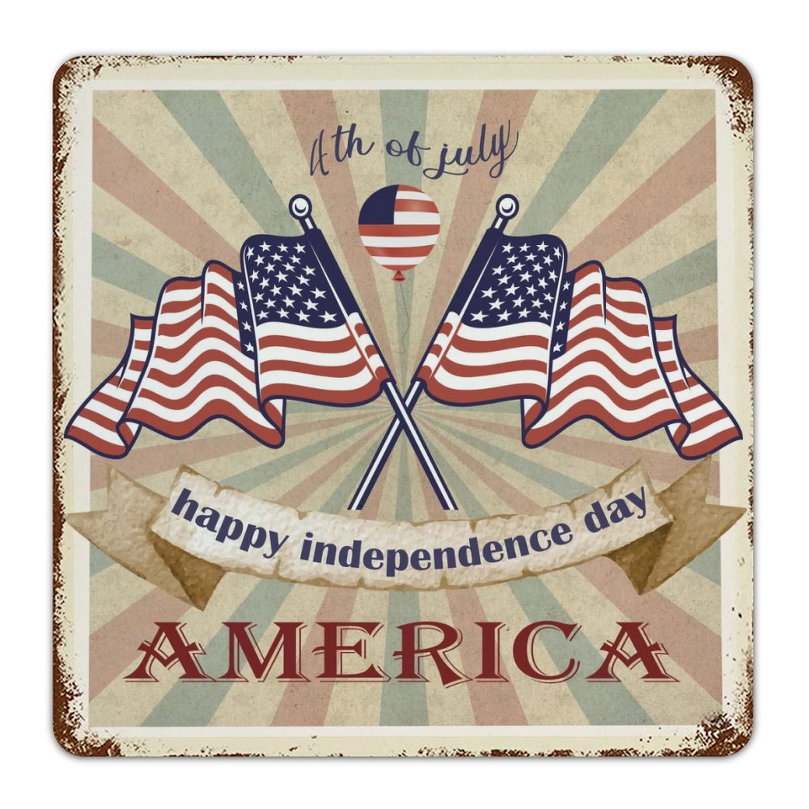 Retro Style Independence Day Vintage American Flag Design Celebrate