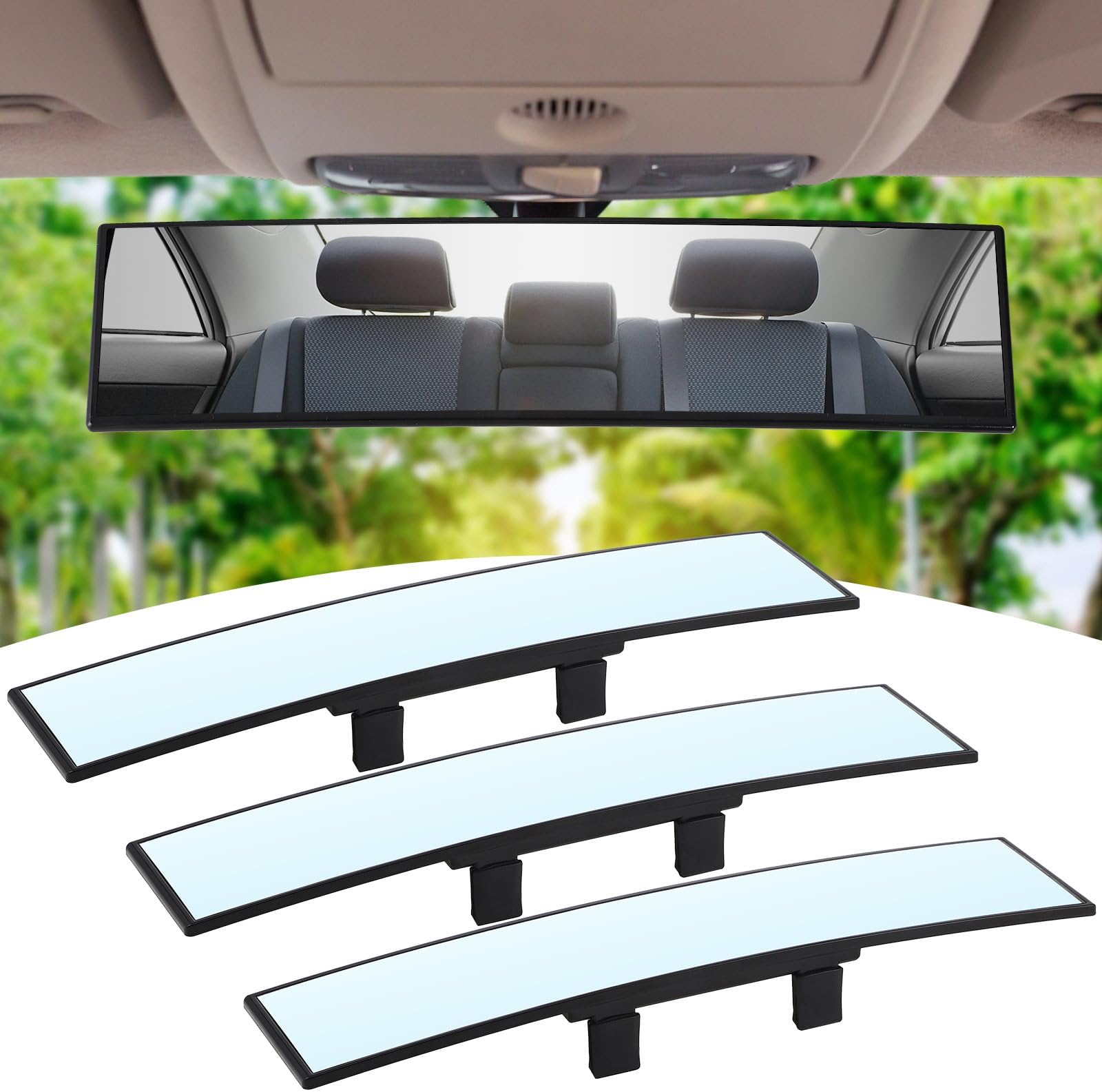 Amazon.com: TUTUDOW 2pcs Car HD Rearview Mirrors 12 Inch, Interior Clip ...