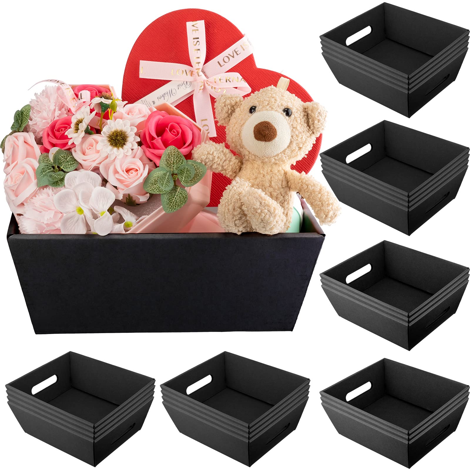 Fainne Black Cardboard Gift Basket, 25 x 21 x 9 cm, Suitable for ...