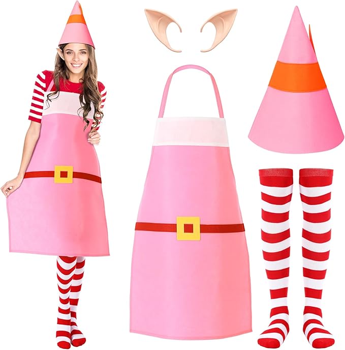 Amazon.com: Liitrsh 4 Pcs Elf Costume for Women Deluxe Elf Costumes ...