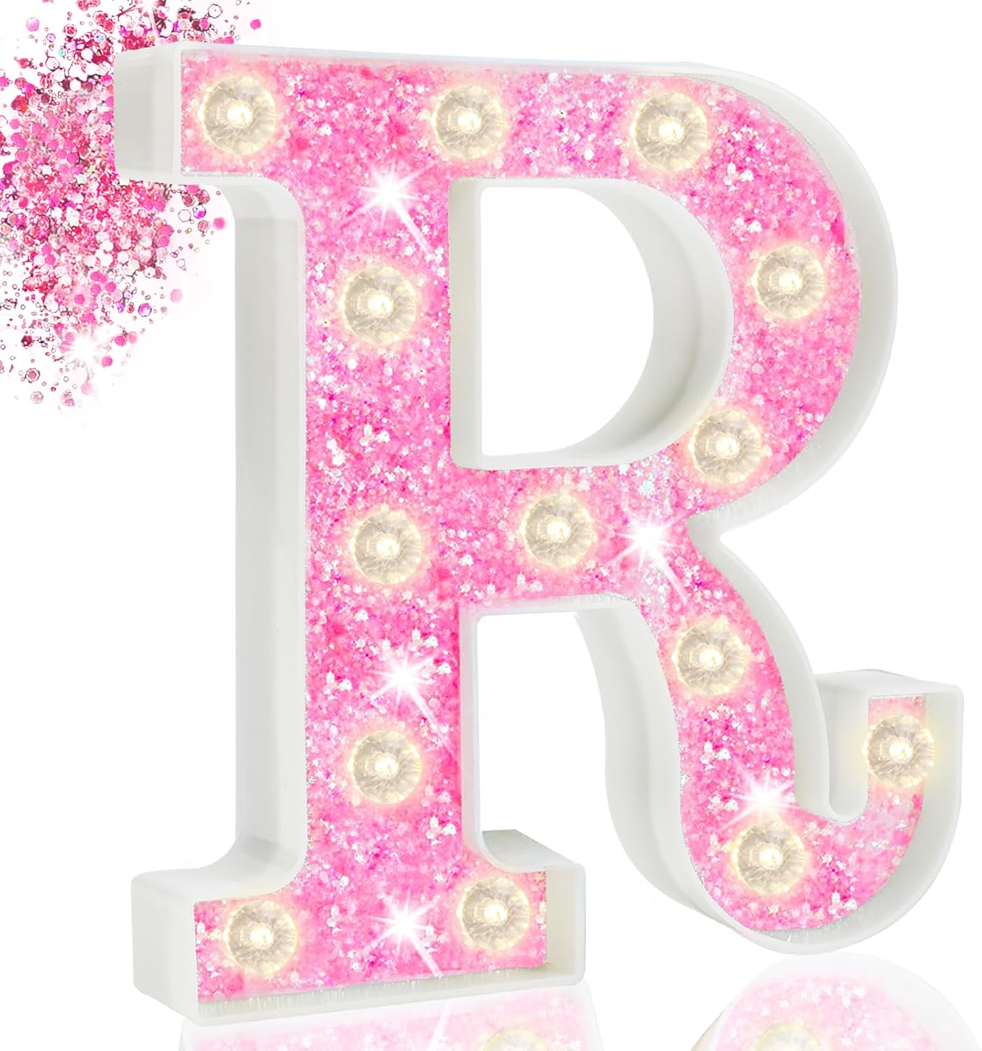 Amazon.com : LED Marquee Letter Lights, Light Up Pink Letters Glitter ...