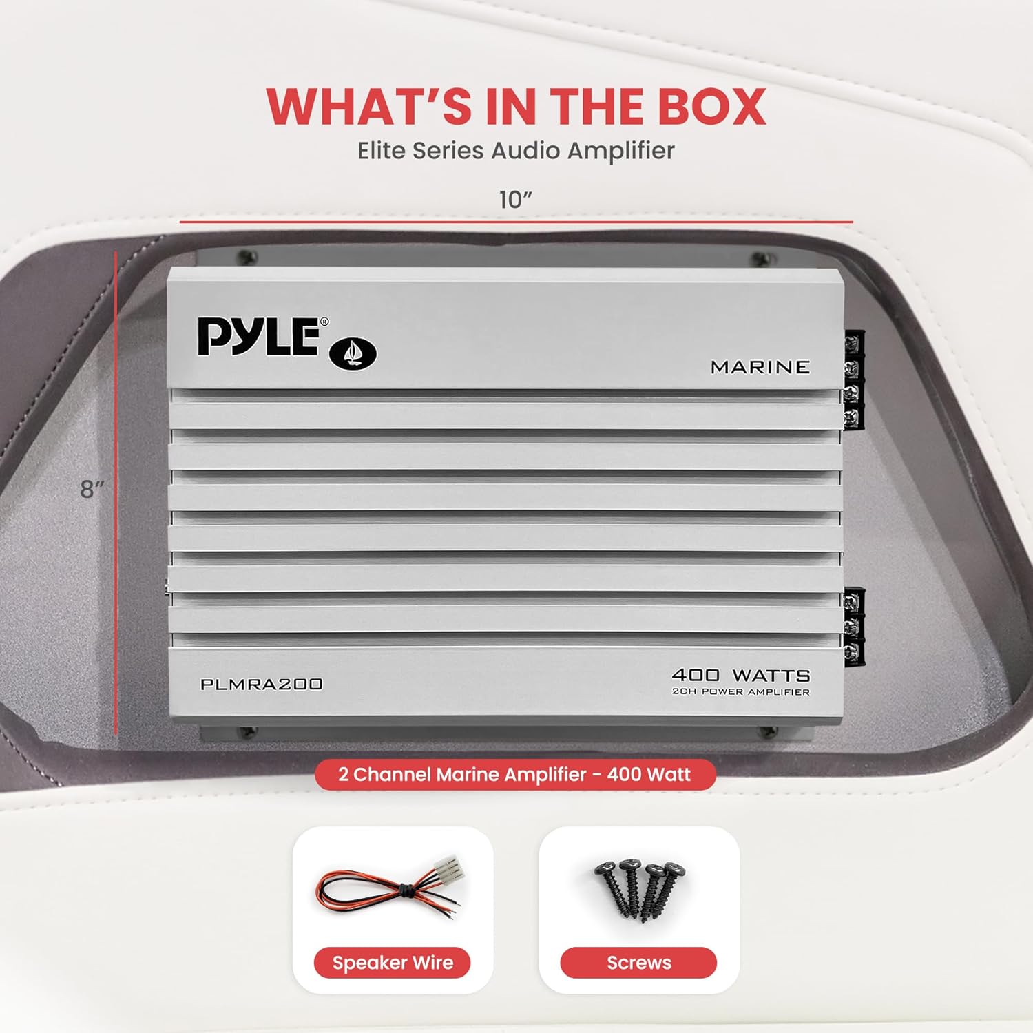 PYLE PLMRA400 Amplificador de 4 canales, de 400W, 2 canales, Aluminio ...
